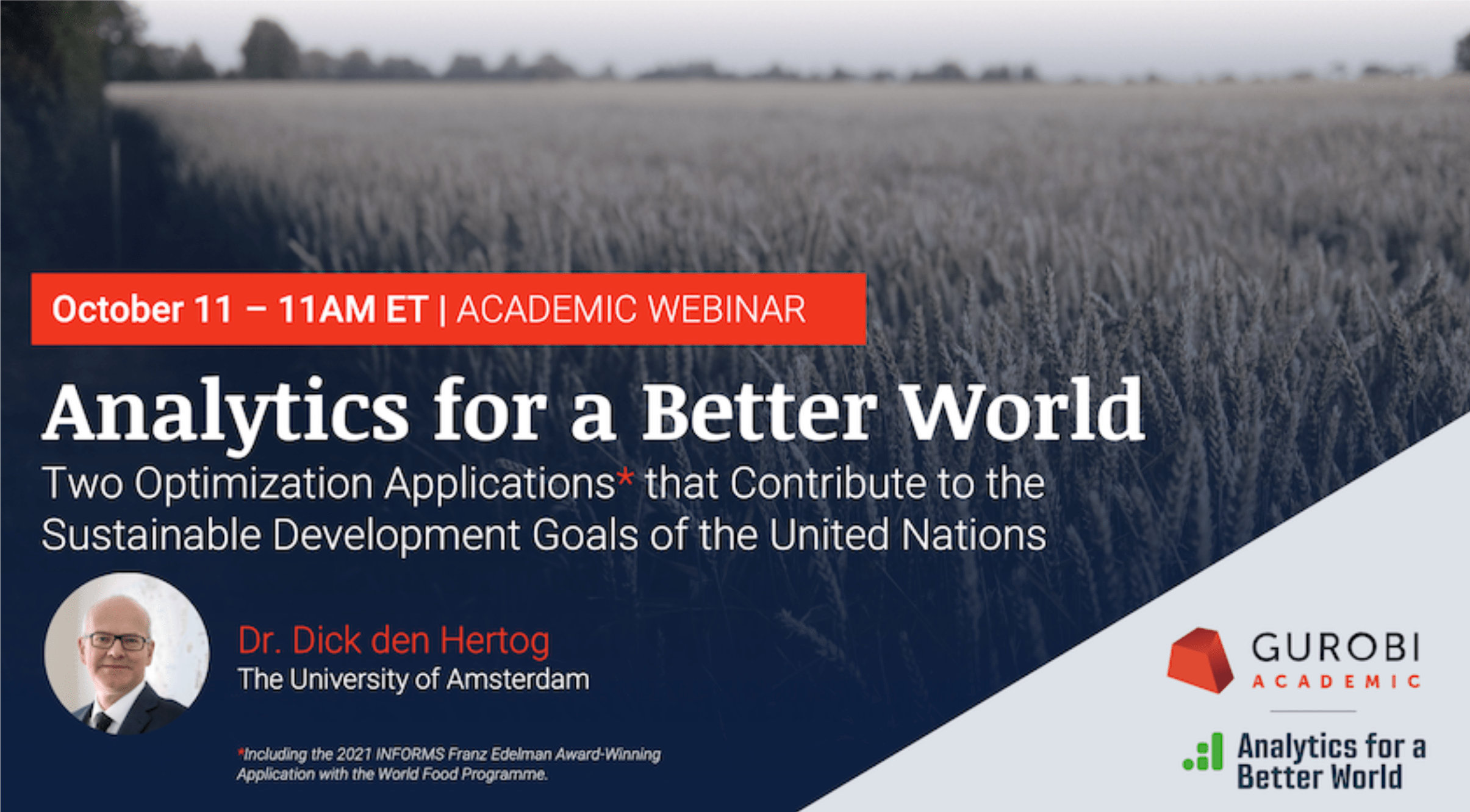 Analytics for a Better World - Gurobi Optimization