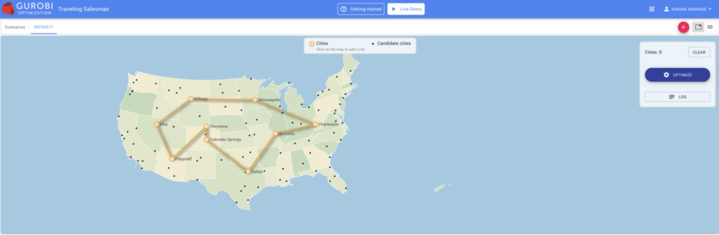 The Traveling Salesman Problem Demo - Gurobi Optimization
